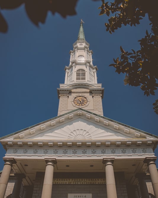 The Independent Presbyterian Church of Savannah, built in 1755, the ...